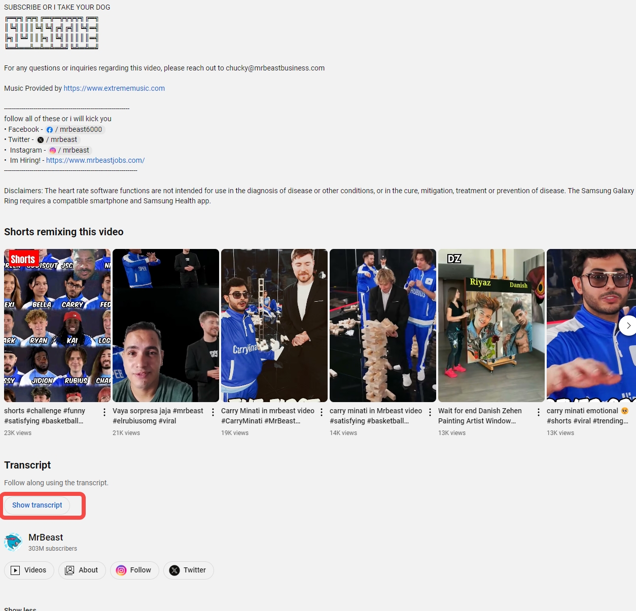 How to get transcript of YouTube video